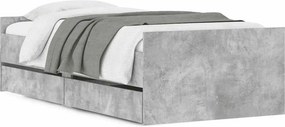 Rám postele se zásuvkami betonově šedý 100 x 200 cm 3207367