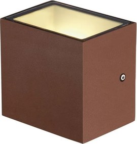 LA 1002034 SITRA CUBE WL, LED venkovní nástěnné a stropní nástavbové svítidlo, rezavě zbarvené, IP44, 3000K, 10W - BIG WHITE (SLV)