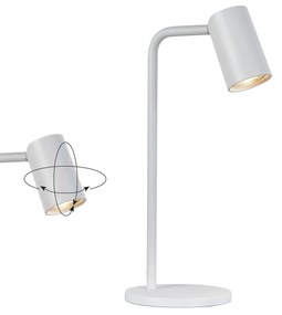 Mantra 7520 Sal, bílá stolní lampa s otočnou hlavou 1xGU10, výška 36,5cm
