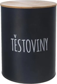 Kulatá plechová dóza TĚSTOVINY Black
