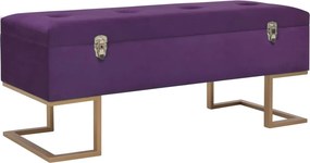 Lavice s úložným prostorem 105 cm fialová samet 247572