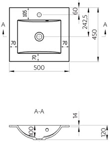 Sapho, YUKON umyvadlo 50x45cm, litý mramor, bílá, YU050