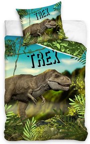 BedTex Bavlněné povlečení T-Rex v pralese, 140 x 200 cm, 70 x 90 cm