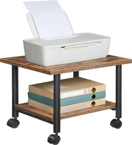 Pojízdný kancelářský regál Vasagle Ferano 48,5 cm černý/hnědý