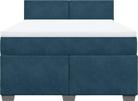 Box spring postel s matrací modrá 160 x 200 cm samet 3288652