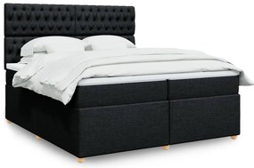 Box spring postel s matrací černá 200x200 cm textil 3293696
