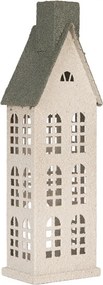 Kovový svícen domek s pískovým povrchem Raw Sand - 17*8*38 cm