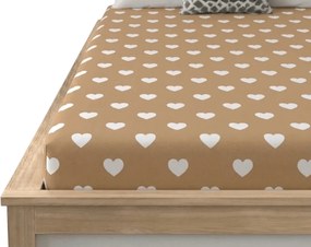 Prostěradlo z mikrovlákna CARAMHEART hnědé 180x200 cm