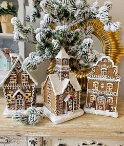 Vánoční perníková chaloupka s Led světýlky Gingerbread House - 13*11*25cm/ 3*AA