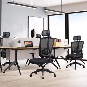 Kancelářská židle, ergonomická otočná židle s bederní oporou