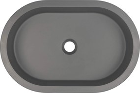Deante Silia, granitové umyvadlo pro zapuštění na/pod desku 588x390x145 mm, antracitová metalíza, DEA-CQS_TU6U