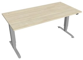 Elektr. nastavitelný stůl 160x80 - HOBIS MOTION MS 3 1600 Dekor stolové desky: akát, Barva kovové podnože: stříbrná