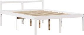 Postel s čelem pro seniory bílá 120 x 190 cm masivní borovice 3305854