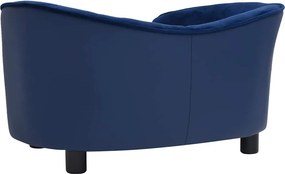 Pohovka pro psy modrá 69 x 49 x 40 cm plyš a umělá kůže 171034