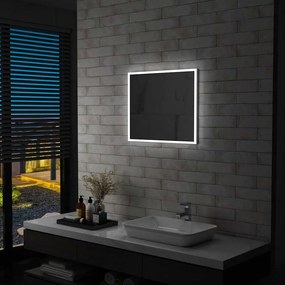 Koupelnové nástěnné zrcadlo s LED osvětlením 60 x 50 cm 144726