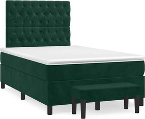 Box spring postel s matrací tmavě zelená 120 x 200 cm samet 3138016