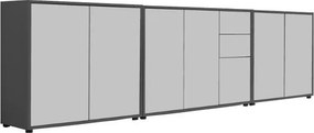XXXLutz ŠIROKÁ KOMODA, antracitová, bílá, 263,5/73/33 cm MID.YOU - Široké komody - 001067012803