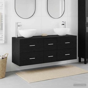 Sada koupelnových skříněk 3 ks Černý dub 49,5 x 41 x 64,5 cm 3405812