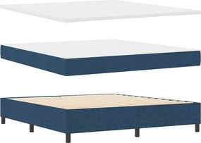 Postel s boxspringem s čelo Modrá 180 x 200 cm textil 3344092