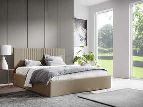 Eka Čalouněná postel LINA 120x200 cm Barva látky Trinity: Světle béžová (Trinity 2303), Úložný prostor: Bez úložného prostoru