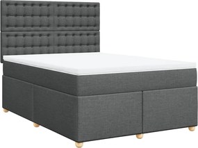 Box spring postel s matrací tmavě šedá 140x200 cm textil 3293618