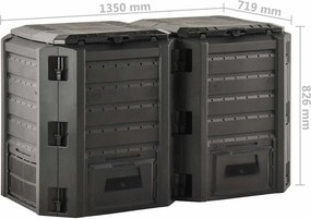 Zahradní kompostér černý 800 l 312273
