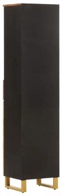 Koupelnová skříňka hnědá a černá 38 x 33,5 x 160 cm mangovník - Default Title