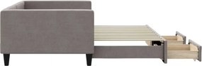 Válenda s přistýlkou a zásuvkami taupe 100 x 200 cm textil 3196622
