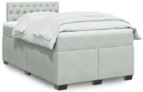 Box spring postel s matrací světle šedá 120 x 200 cm samet 3286288