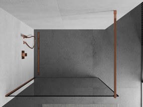 Mexen Kioto sprchová zástěna 50x200 cm 8 mm, profil růžové zlato, sklo černý rám, 800-050-101-60-70
