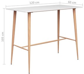 Barový stůl bílý 120 x 60 x 105 cm - Default Title