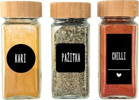 usporadejto.cz Sada 6ks kořenek hranatých s bambusovým víčkem DECOR 6*120ml
