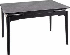 Jídelní rozkládací stůl Sento 120/180 cm keramika šedý mramor/černý