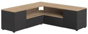 TV stolek v dekoru dubu v černo-přírodní barvě 130x46 cm Angle – TemaHome