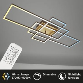 Brilo - LED Stmívatelný přisazený lustr FRAME LED/51W/230V hnědá/zlatá + DO