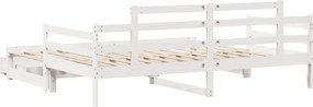 Válenda s přistýlkou a zásuvkami bez matrace bílá 90x200 cm 3302238