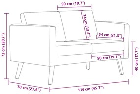 vidaXL Marketos Sedací souprava dvojsedák a trojsedák textil světle šedá