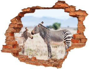 Wallmuralia Díra 3D fototapeta na stěnu Zebry v horách 90x70 cm