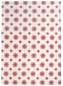 SCANquilt utěrka DEKORO vločky béžovočervená 50 x 70 cm