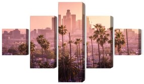 Vícedílný obraz Centrum Los Angeles Při Západu Slunce Nedostatek Nedostatek Plátno Canvas 250x150