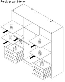 Šatní skříň Jupiter, 207 cm, dub sonoma/bílá