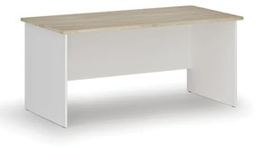 Kancelářský psací stůl rovný PRIMO WHITE, 1600 x 800 mm, bílá/dub přírodní