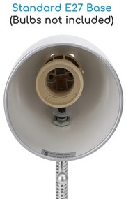 Aigostar -  Stolní lampa s klipem 1xE27/11W/230V stříbrná/chrom