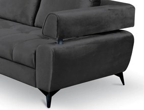 Rohová sedací souprava Paris, antracitová látka, levý roh