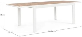 BIZZOTTO Rozkládací jídelní stůl BELMAR 160x100 cm bílý