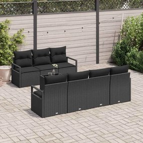 Set pohovek 8 ks 7-Počet míst Černá polyratan 3346293