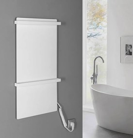 Sapho Sapho, ELMIS Elektrický sušák ručníků 400x800mm, 120W, hliník, bílá matná, EB420