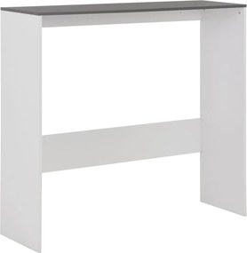Barový stůl se 2 stolními deskami bílý a šedý 130 x 40 x 120 cm 280221