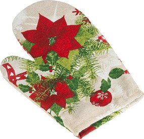 Bellatex Kuchyňská chňapka vánoční Červená,Zelená,Bílá 28x18 cm