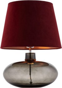 Stolní lampa Sawa Velvet tónovaný podstavec bordové stínidlo